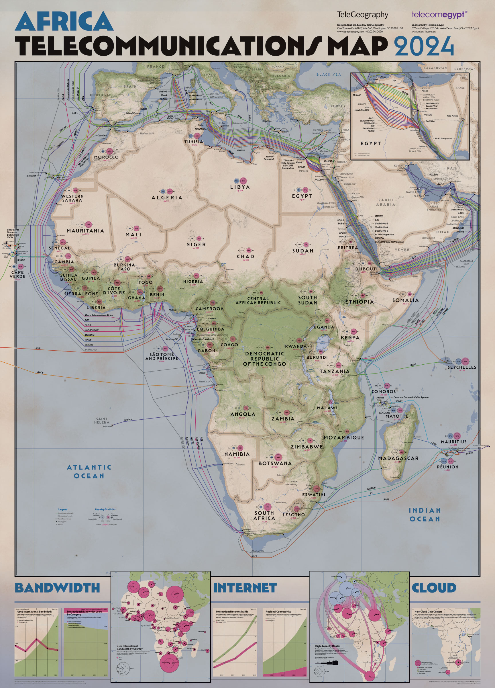 Africa Telecommunications Map 2024